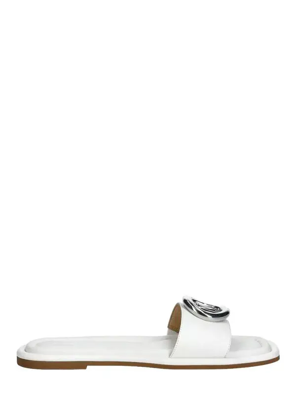 Michael Kors Milan Logo-plaque Flat Sandals - White