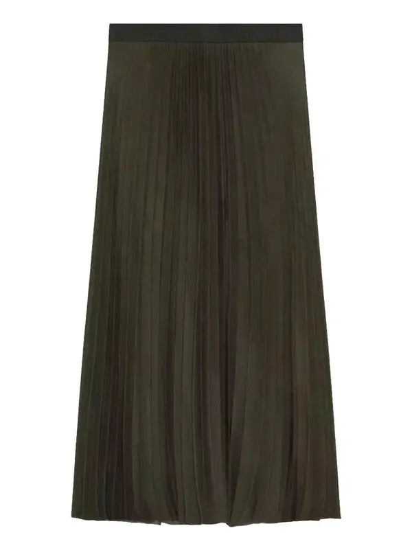 Marella Plissé Pleated Midi Skirt - Brown
