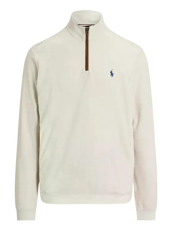 Rlx Ralph Lauren Zipped Mock-neck Sweater - Neutrals