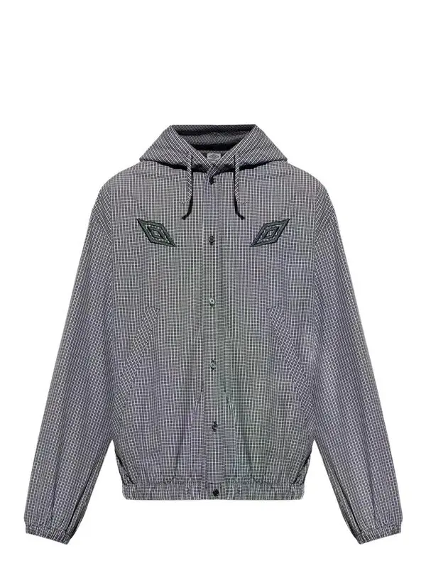 UMBRO Gingham-pattern Hooded Shirt - Brown