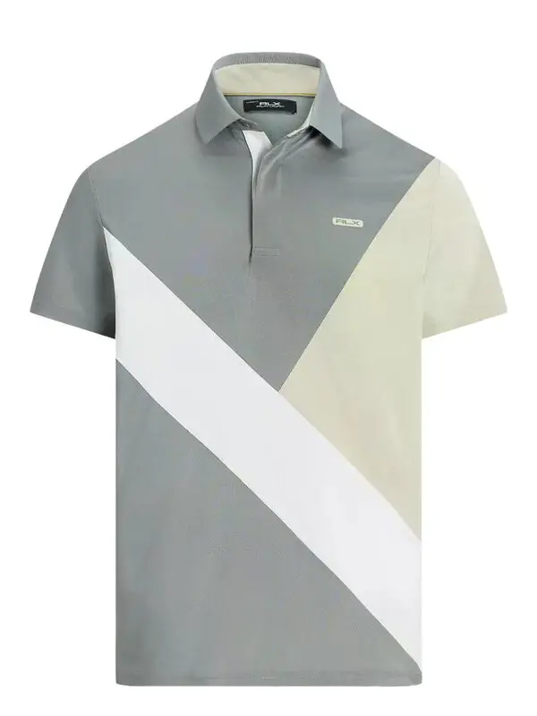 Rlx Ralph Lauren Colour-blocked Short-sleeve Polo Shirt - Grey