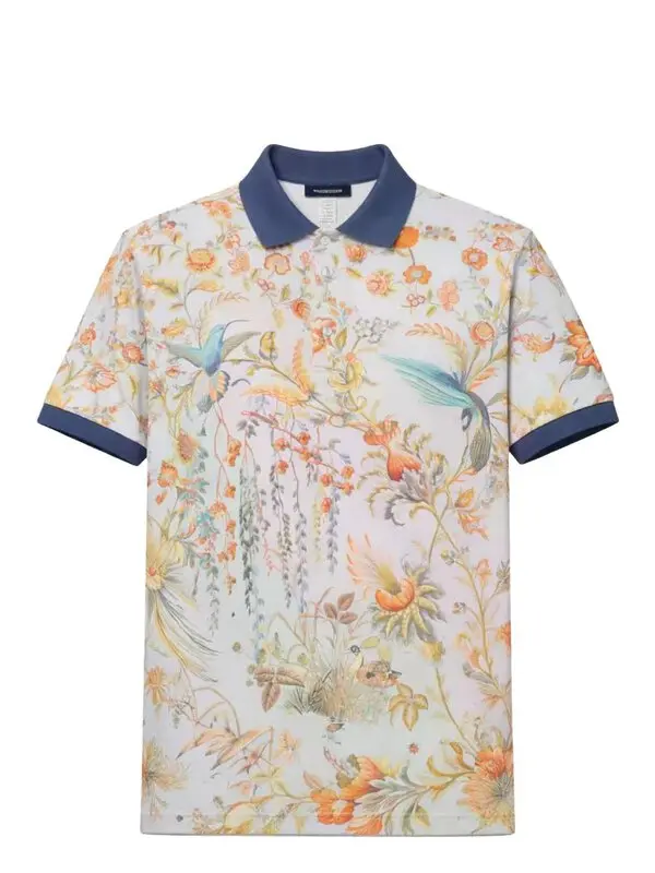 Etro Floral-print Polo Shirt - White