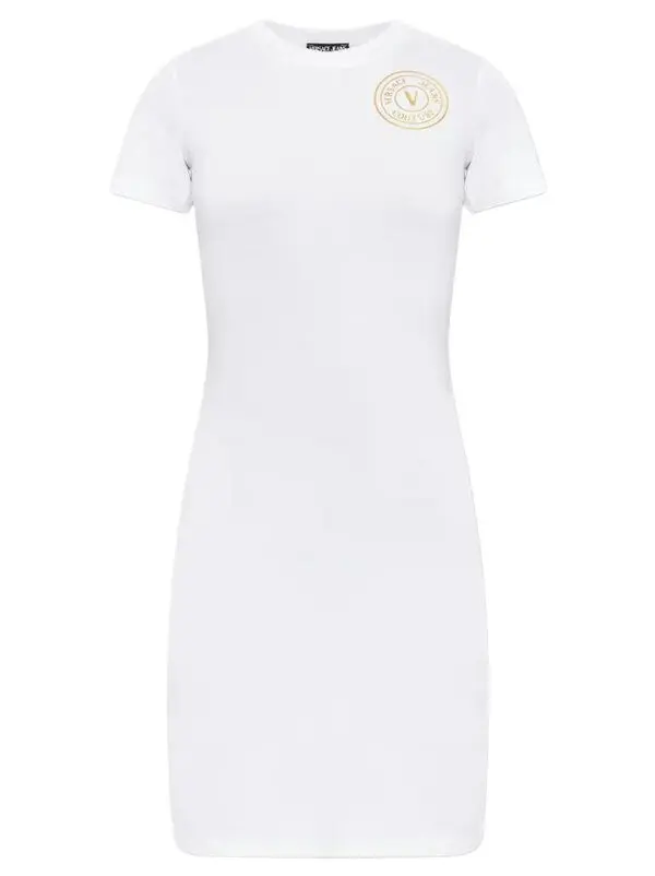 Versace Short-sleeve Logo Dress - White