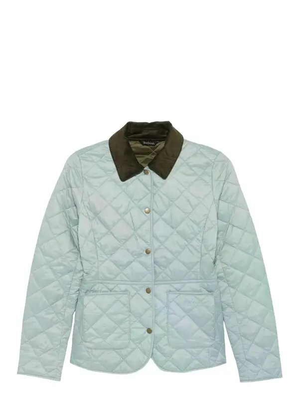 Barbour Quilted Jacket With Corduroy Collar - Blue
