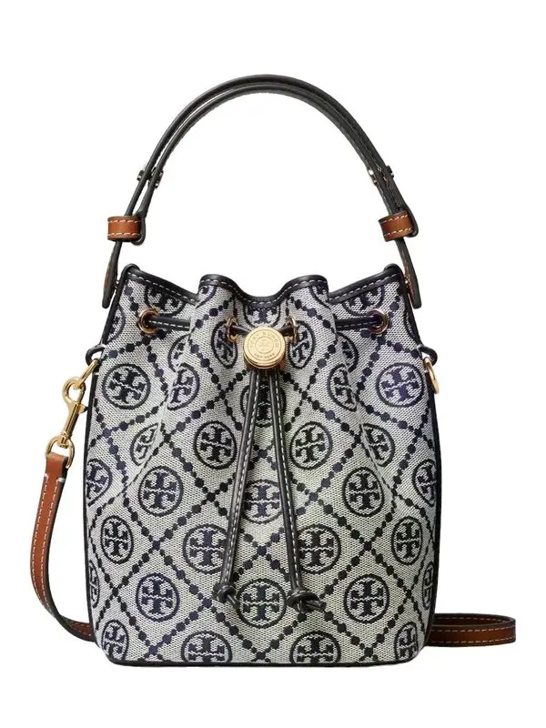 Tory Burch Monogram Mini Bucket Bag - Grey
