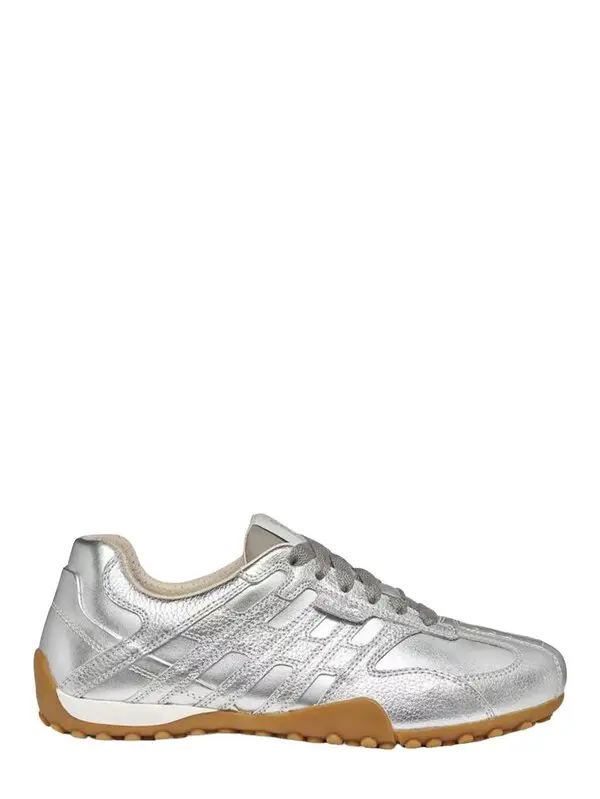 Geox Snake Metallic-finish Paneled Sneakers - Silver