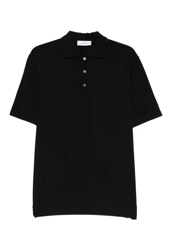 LARDINI Buttoned Polo Shirt - Black