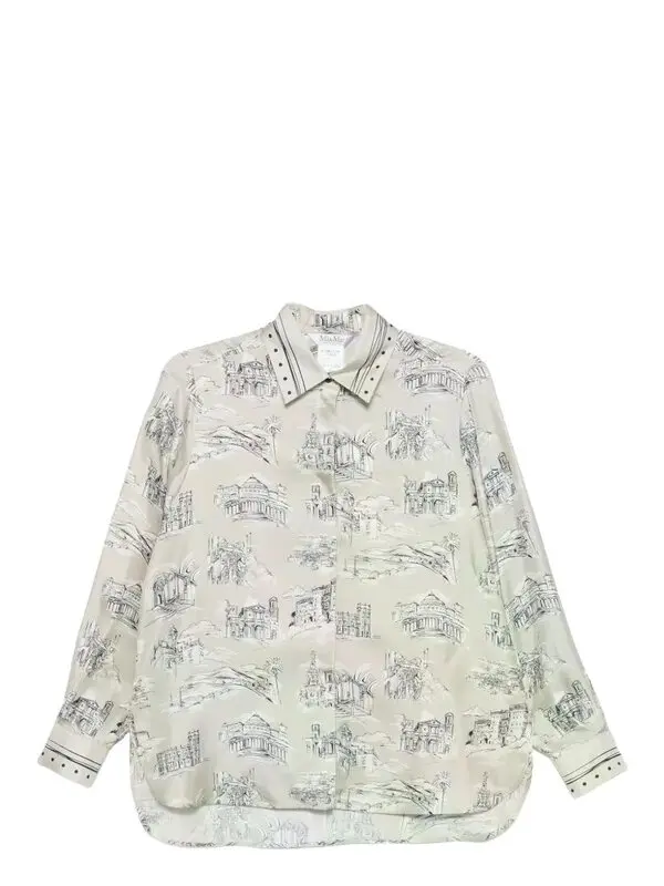 Max Mara Patterned Buttoned Shirt - Neutrals