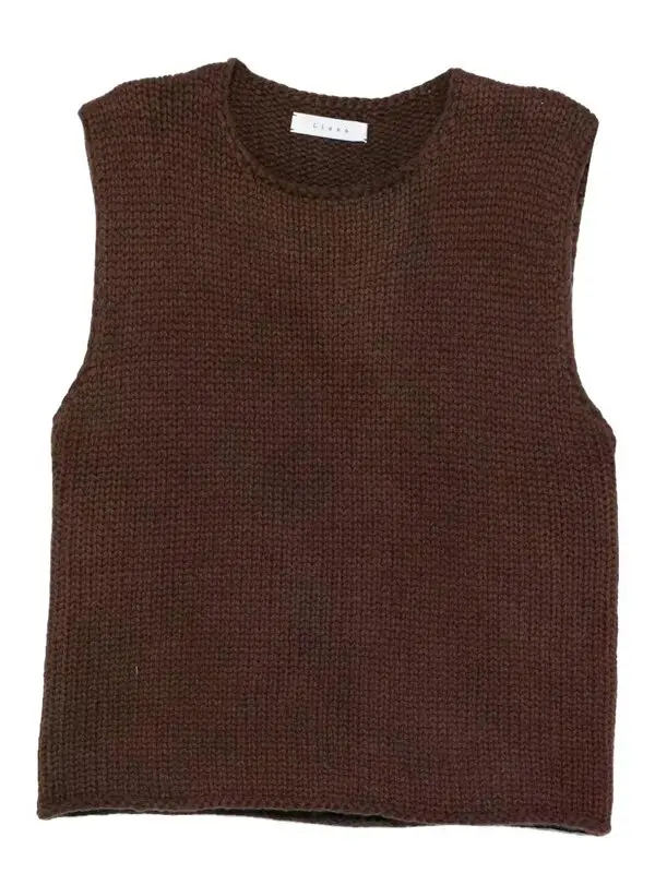 LISKA Round-neck Vest - Brown