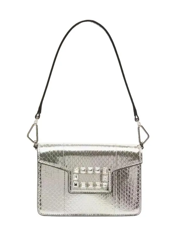 LANCEL Crystal-embellished Shoulder Bag - Silver
