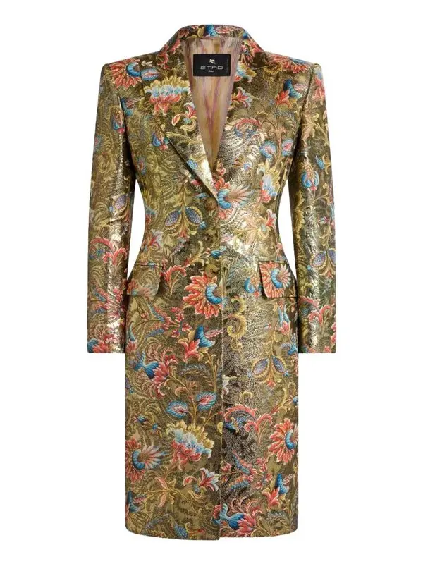 Etro Paisley Jacquard Coat - Gold