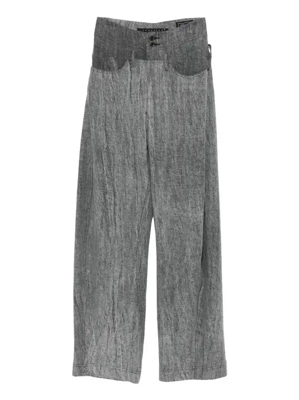 YEHUAFAN Belt-loop Pocket Trousers - Grey