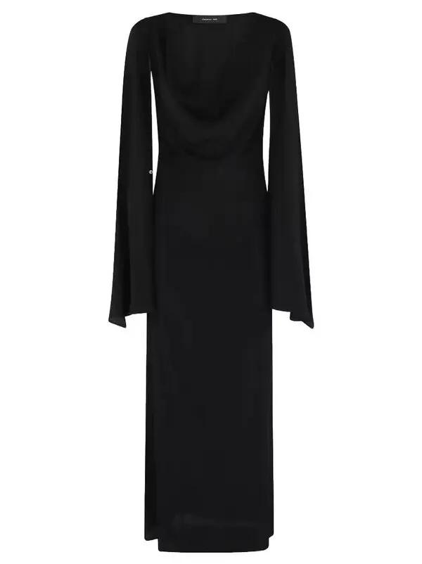 Federica Tosi Drape Long-sleeve Maxi Dress - Black