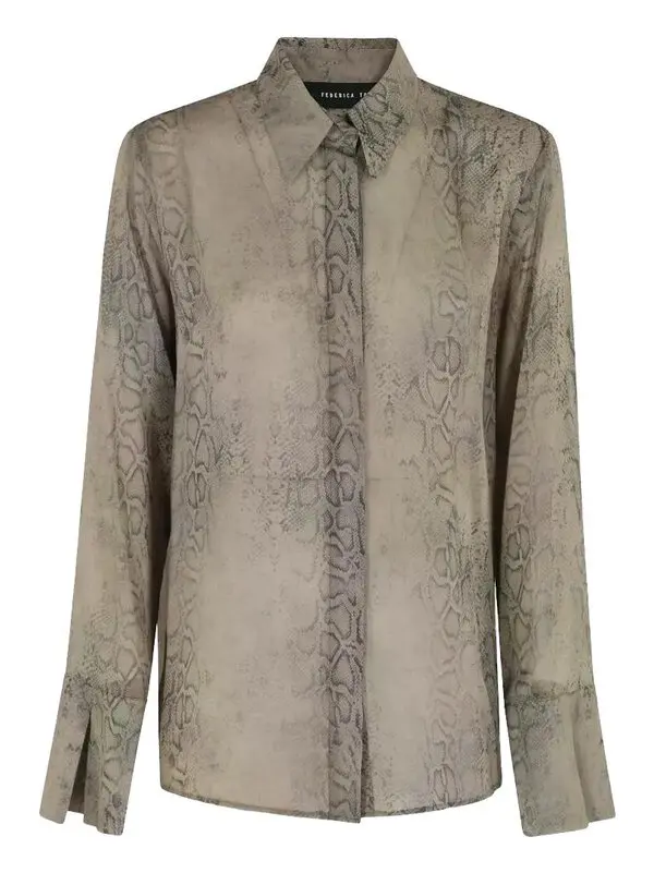 Federica Tosi Snakeskin Print Shirt - Green