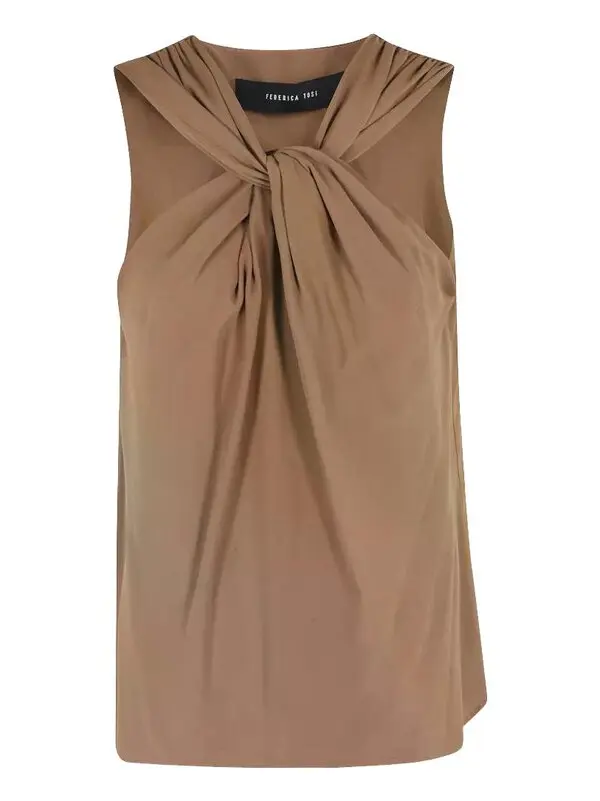 Federica Tosi Twisted-knot Top - Brown
