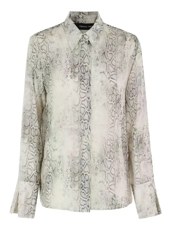 Federica Tosi Snakeskin-print Shirt - White
