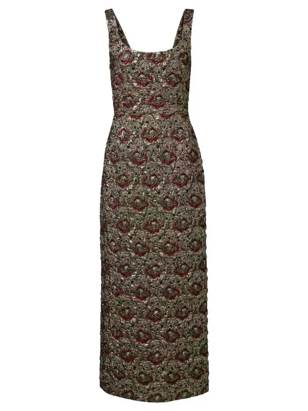 Simkhai Ravenna Floral-print Midi Dress - Gold
