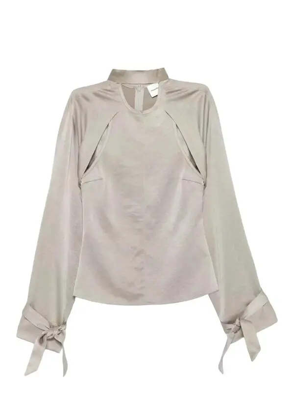 Nanushka Detachable Bolero Tie-detail Top - Grey