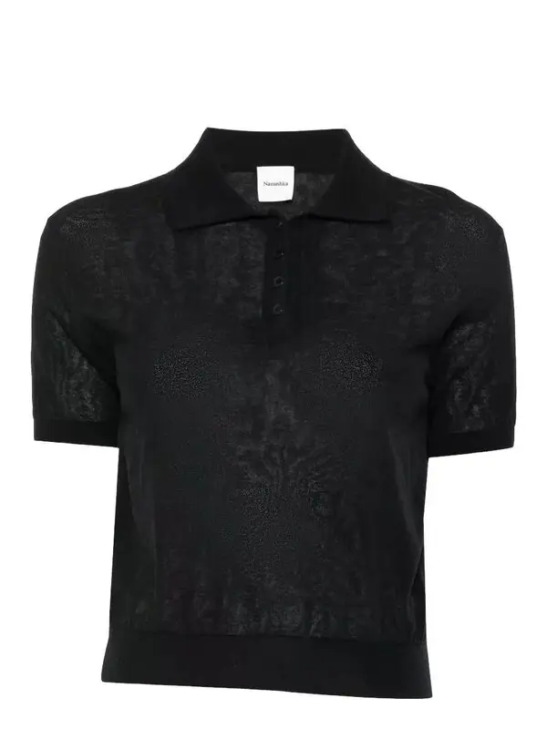 Nanushka Ceneca Fine-knitted Polo Shirt - Black