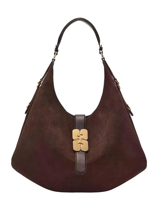 GANNI Large Shoulder Bag - Brown