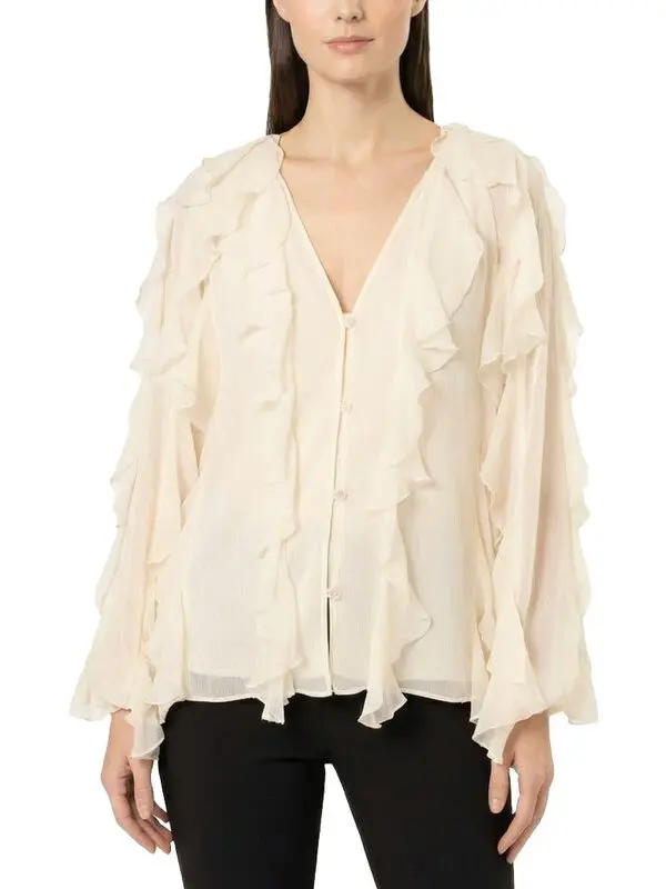 AREA STARS Flyn Ruffle Blouse - Ivory