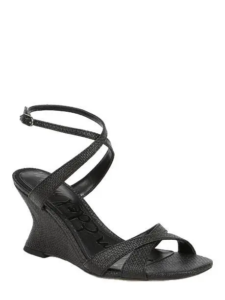 Sam Edelman Ankle Strap Wedge Sandal - Black