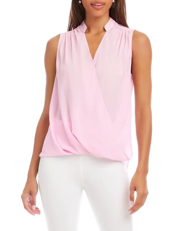 Karen Kane Sleeveless Crepe Top - Pink