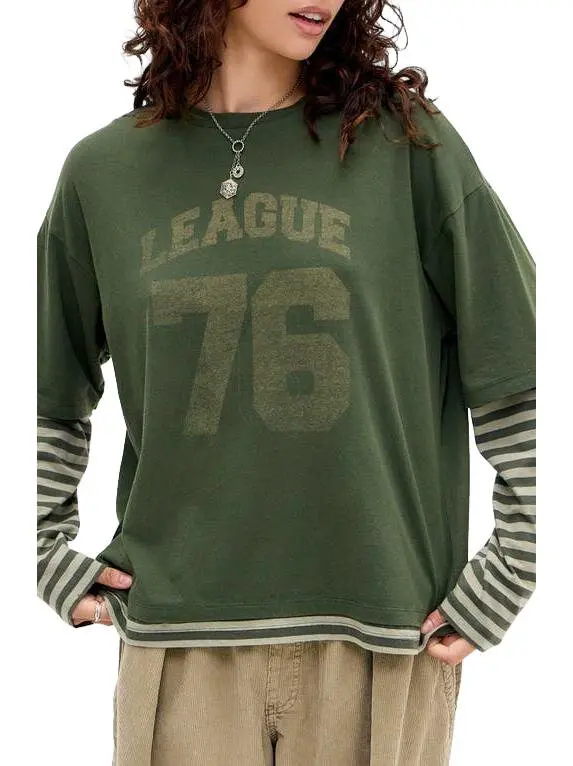 BDG URBAN OUTFITTERS League 76 2-in-1 Top - Green