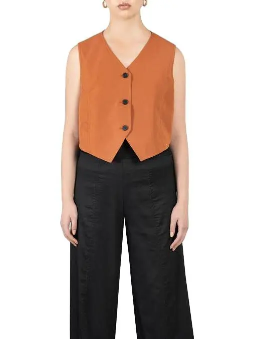 LAURA APARICIO Fitted Waist-length Vest - Orange