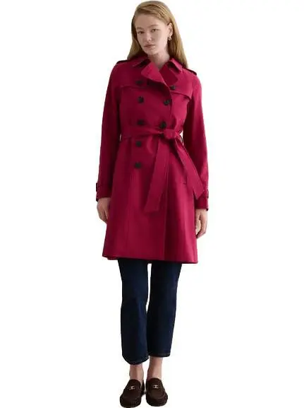 HOBBS LONDON Skylar Belted Trench Coat - Beetroot Pink