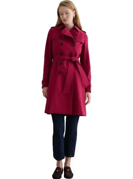 HOBBS LONDON Skylar Belted Trench Coat - Beetroot Pink