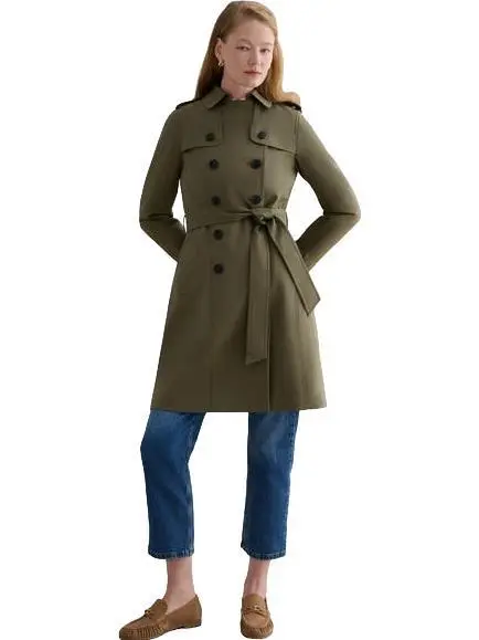 HOBBS LONDON Skylar Belted Trench Coat - Olive Green