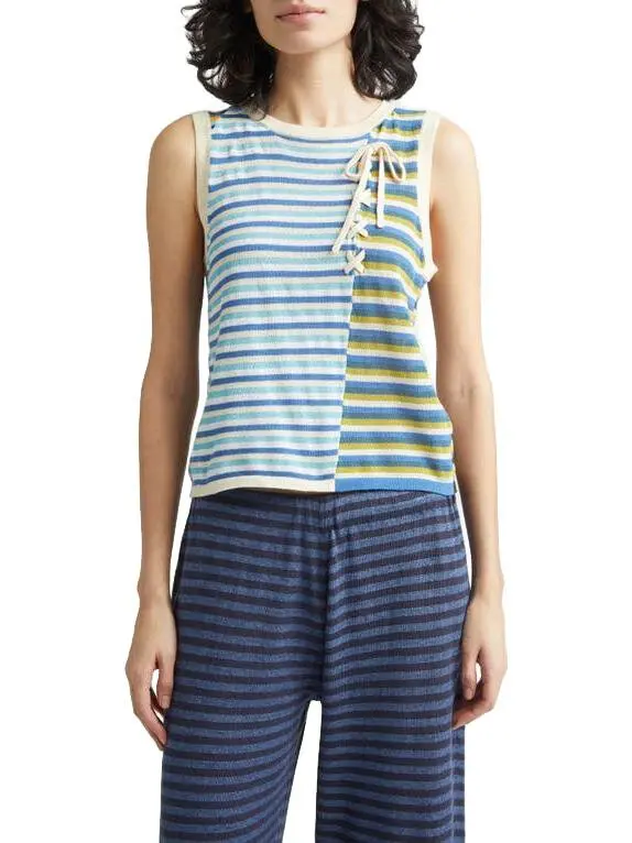 YANYAN Romy Stripe Sleeveless Sweater - Sky Multi