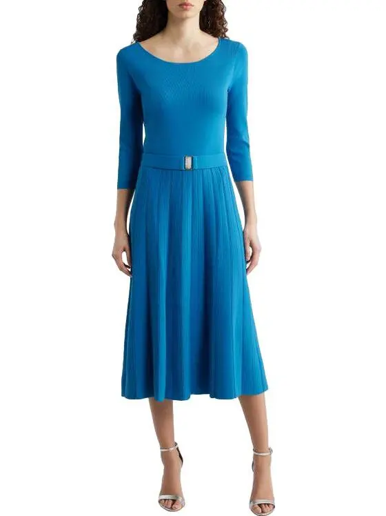 Elie Tahari The Sumner Sweater Dress - Blue Palace