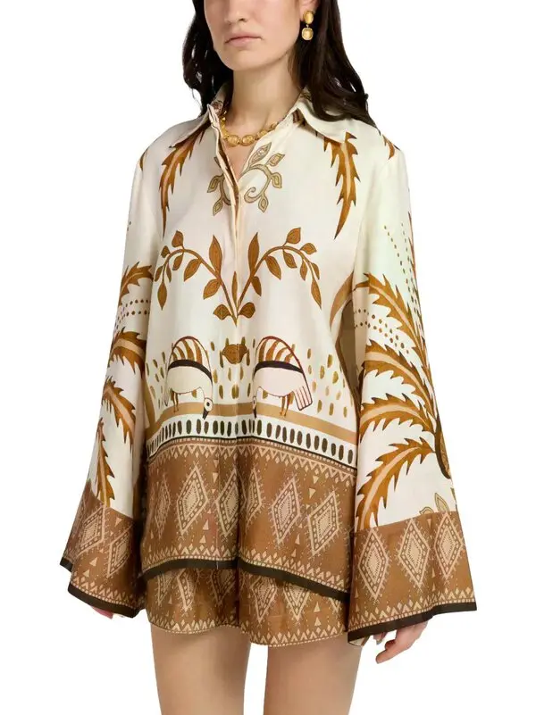 VASILIKI Bela Fonte Patterned Blouse - Neutrals