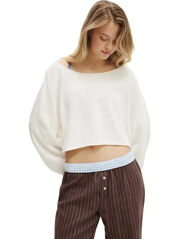 BODY Off The Shoulder Cropped Knit - Coconut Milk