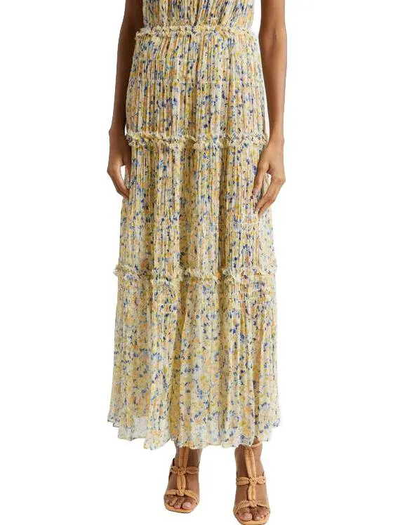 Ulla Johnson Virginie Floral Silk Maxi Skirt - Daffodil