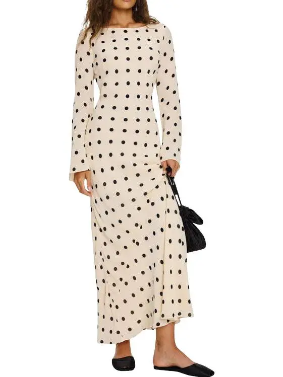REFORMATION Esra Polka Dot Maxi Dress - Sundae Dot
