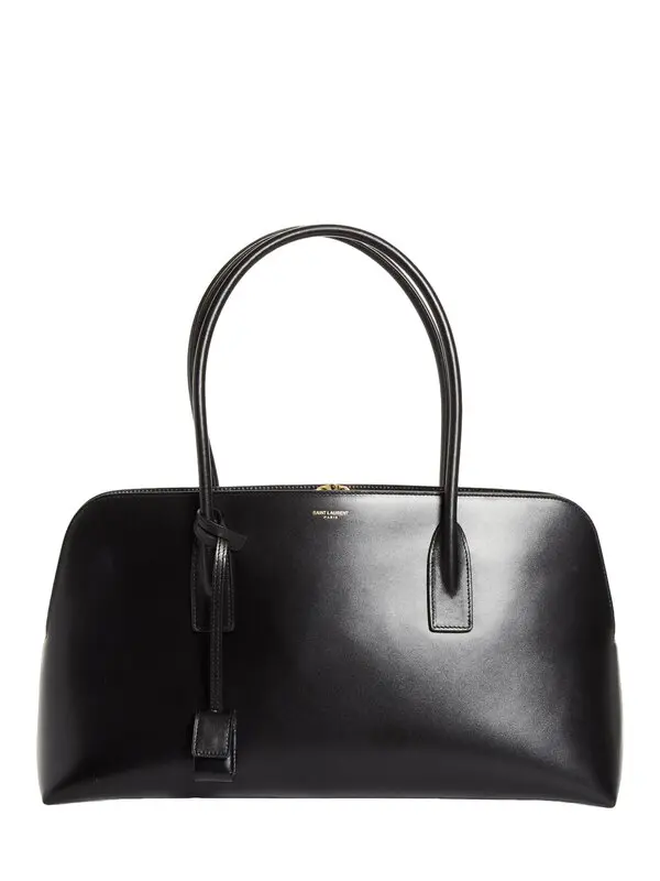 Saint Laurent Large Sac De Jour Leather Bowling Bag - Noir