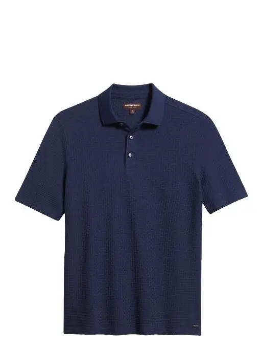 Johnston & Murphy Tilson Textured Performance Polo - Navy