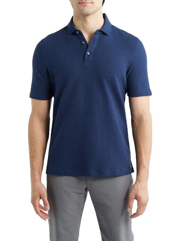 Johnston & Murphy Tilson Textured Performance Polo - Navy