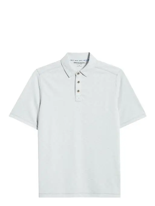 Johnston & Murphy Vintage Slub Polo - Light Grey