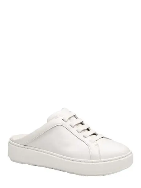 Johnston & Murphy Cammie Platform Mule Sneaker - White Nappa Leather