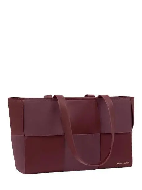 KATIE LOXTON Taya Hand Woven Tote Bag - Cherry