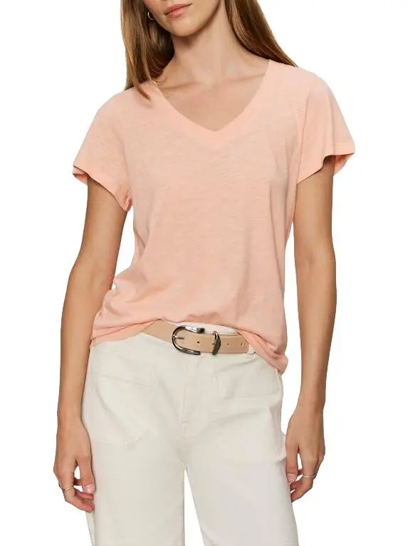 Sanctuary Relaxed V-neck T-shirt - Washed Salmon Pink