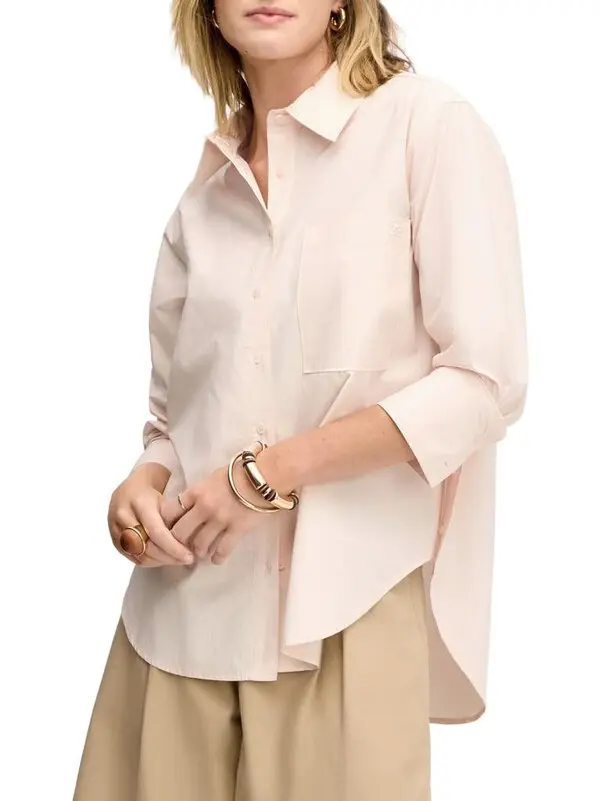 Sam Edelman Cotton Poplin Button-up Shirt - Soft Pink