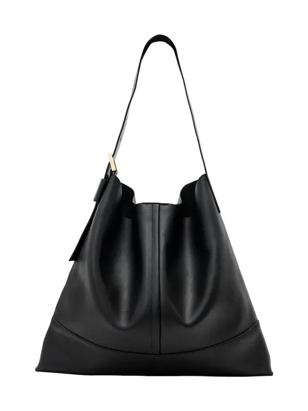 ALLSAINTS Asha Medium Leather Shoulder Bag - Black