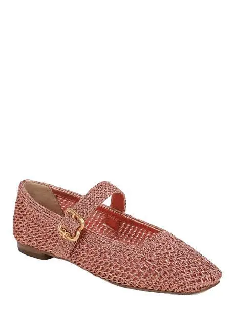 Sam Edelman Michaela Knit Mary Jane Flat - Indie Pink Metallic