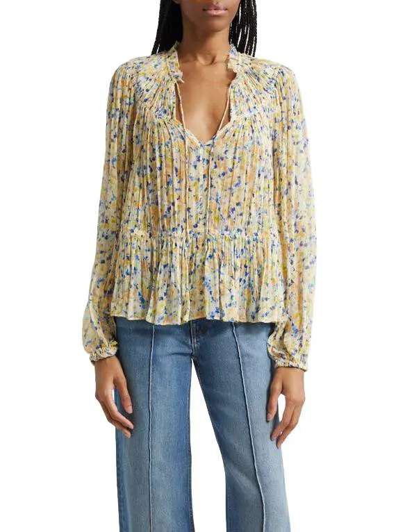 Ulla Johnson Leandra Floral Long Sleeve Top - Daffodil