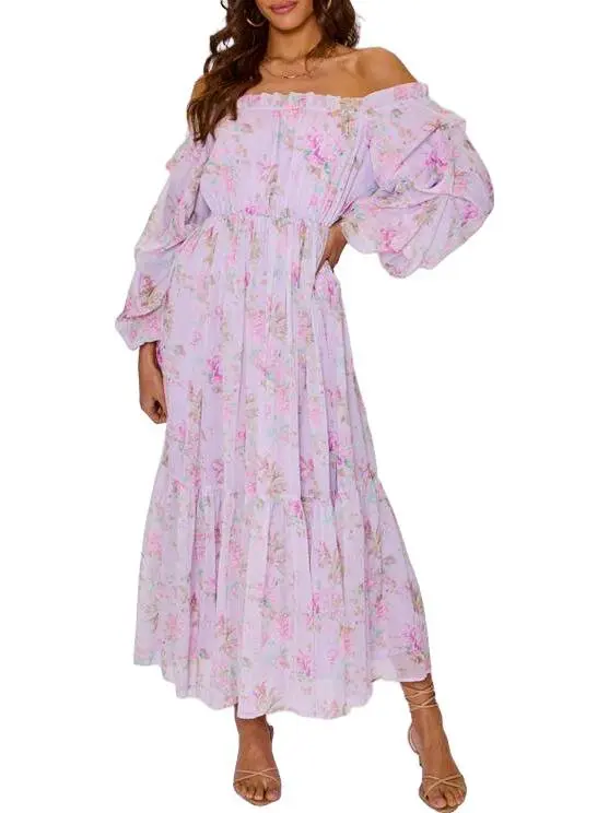 VICI Floral Maxi Dress - Lilac Pink